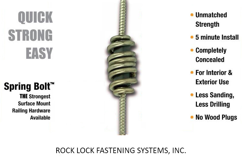 Spring-Bolt Handrail Hardware | Install Handrail in Minutes | Spring-Bolt